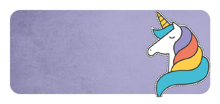 Ferdige navnelapper med enhjørninger | Merkelapp med enhjørning